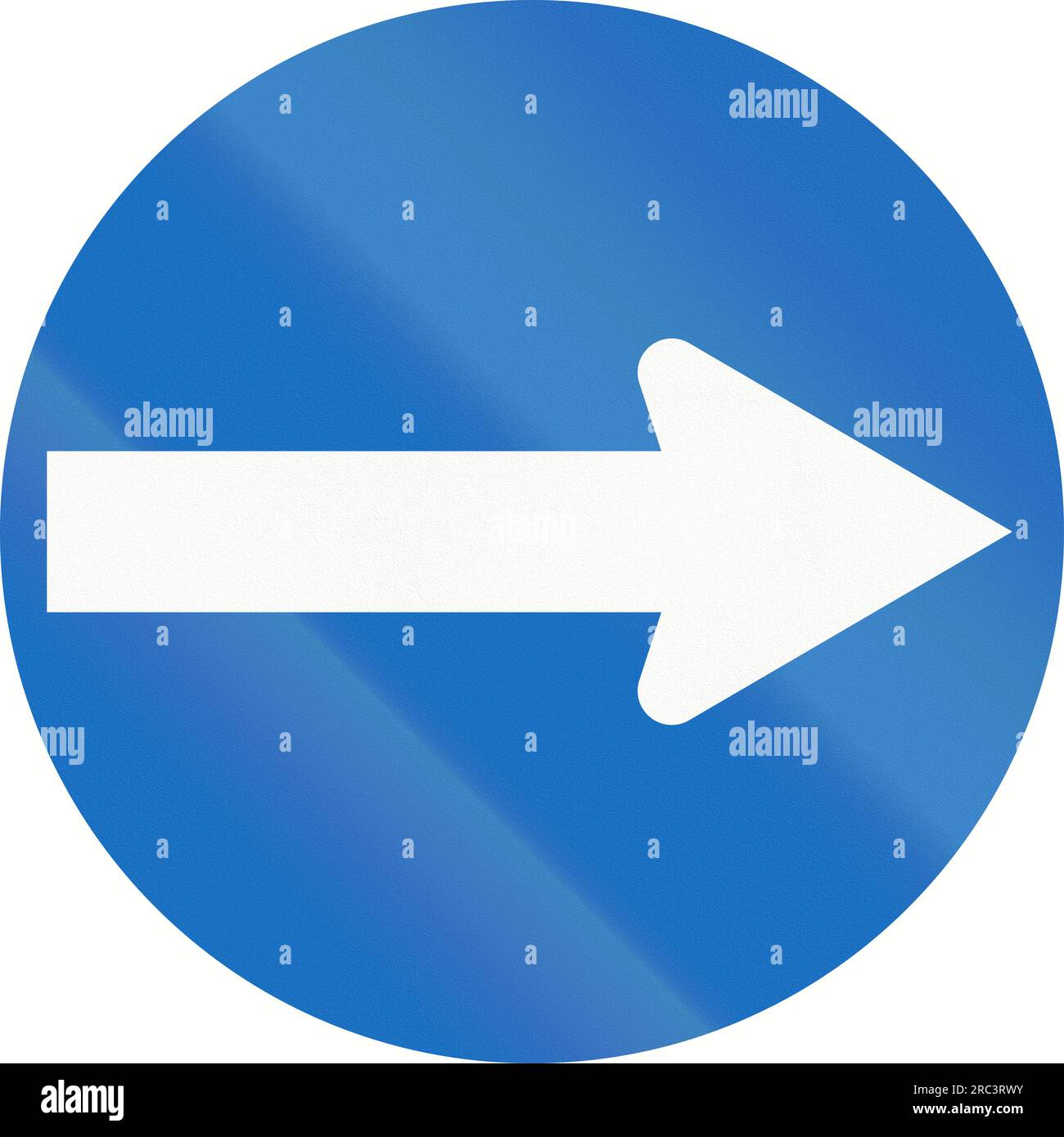 Austrian traffic sign: Turn right Stock Photo - Alamy