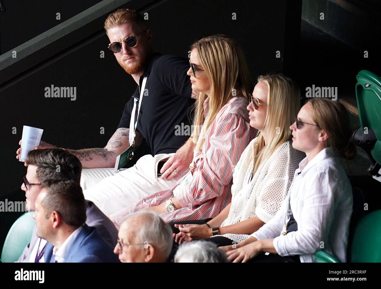 England cricket captain Ben Stokes watching the action on centre court ...