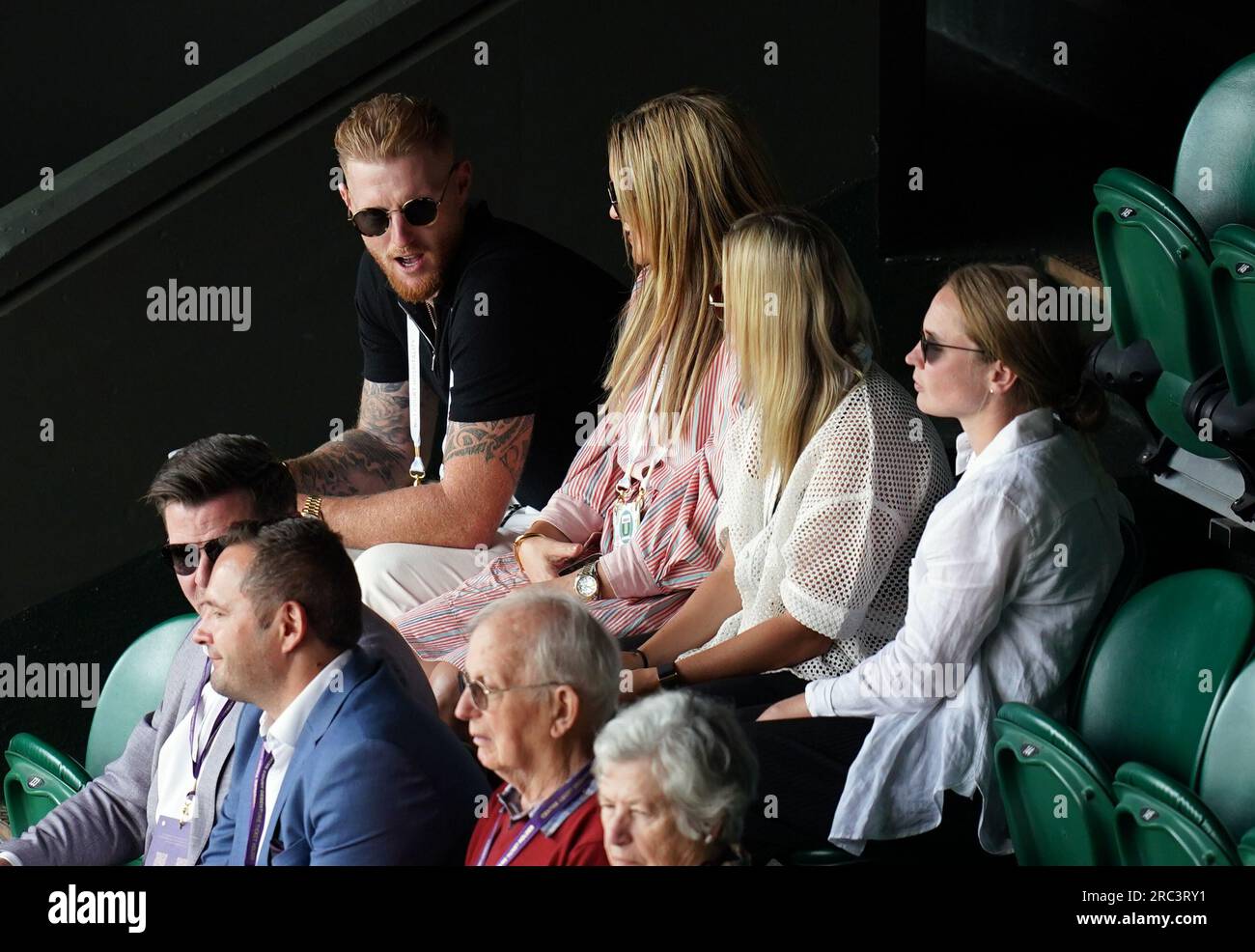 England cricket captain Ben Stokes watching the action on centre court ...