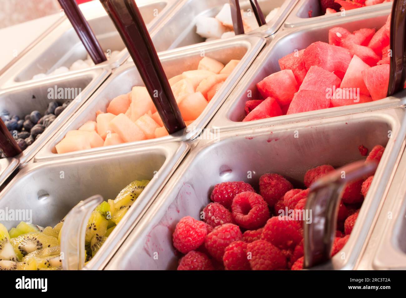 Frozen yogurt topping Stock Photo - Alamy