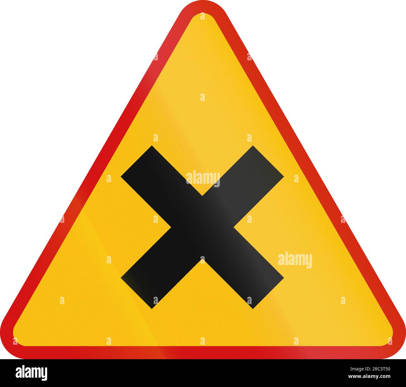 Polish sign warning about crossroads Stock Photo - Alamy