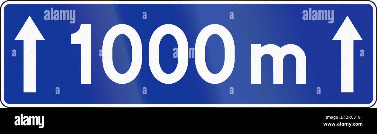 Polish road sign: Distance which non-hazard applies Stock Photo - Alamy