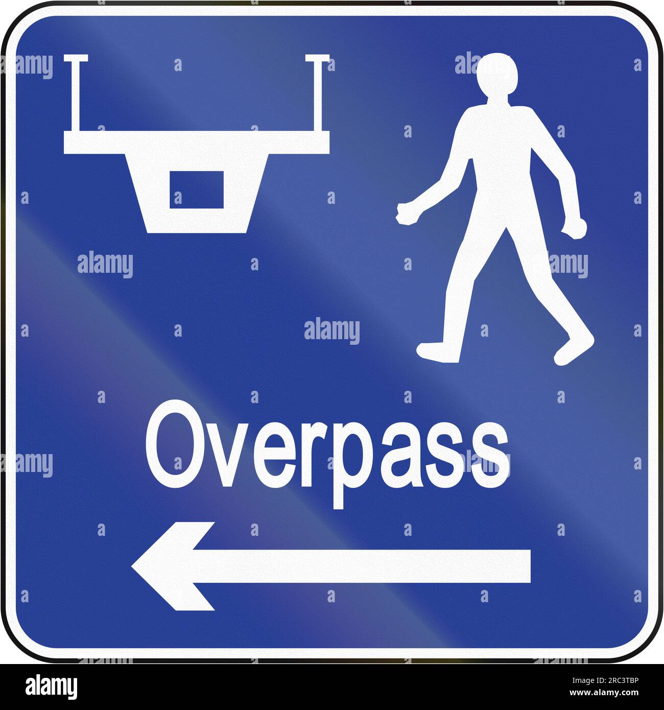 Road sign in Brunei: Overpass with arrow Stock Photo - Alamy