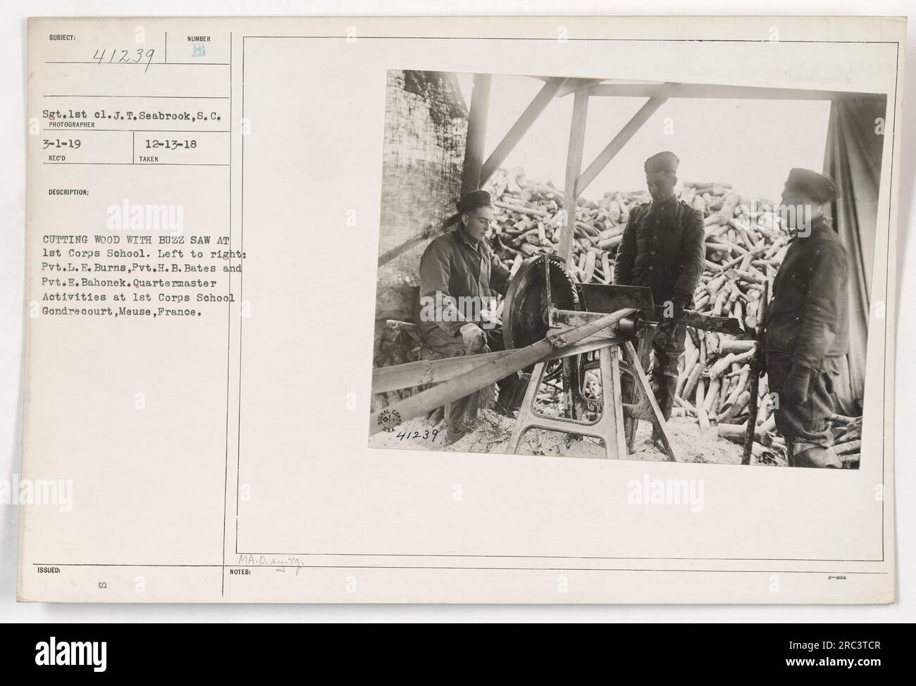 "Sgt. 1st Cl. J. T. Seabrook of S.Ca. along with Pvt. L. E. Burns, Pvt ...