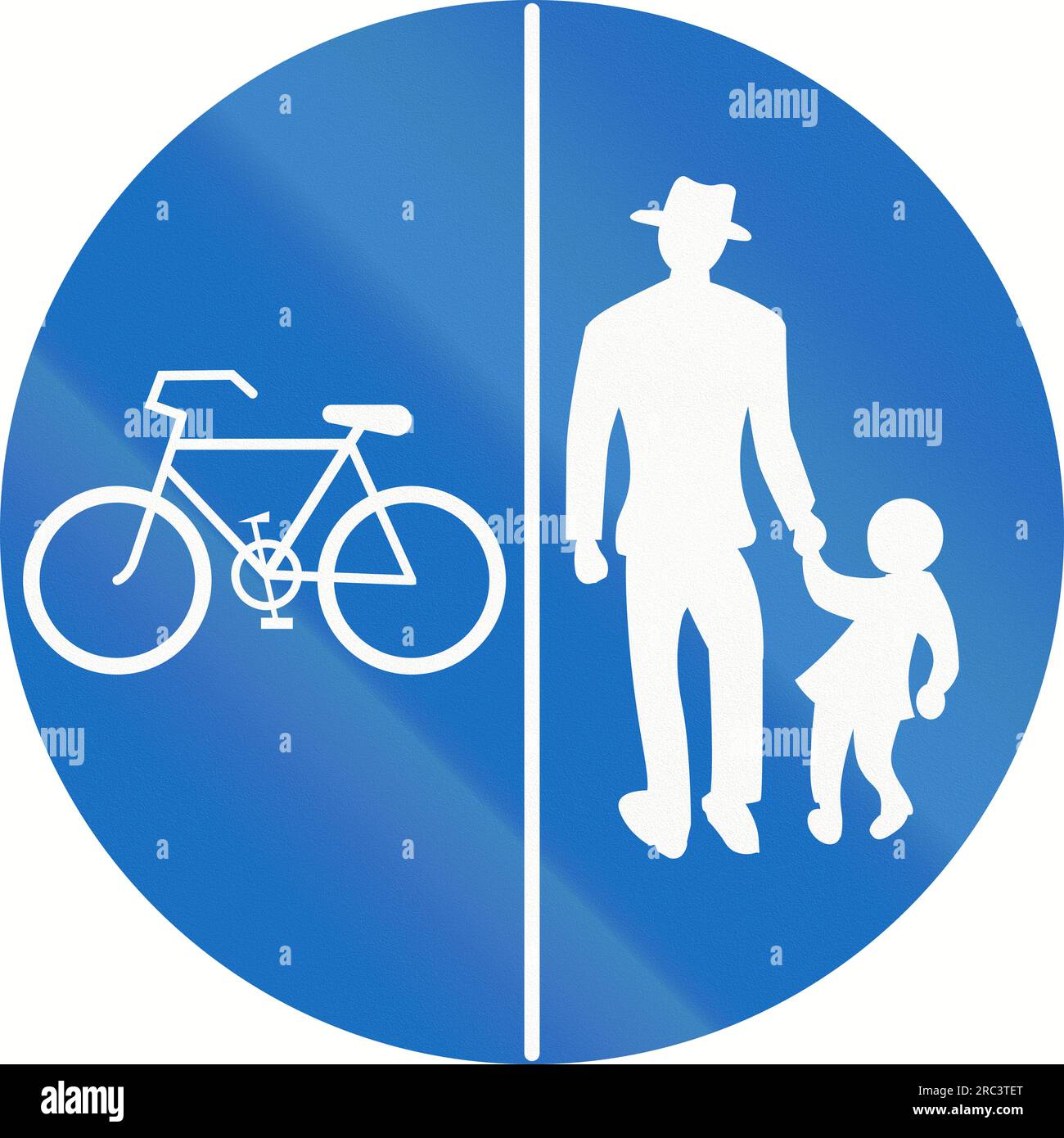 Austrian traffic sign on a shared-use path with separate lanes, left ...