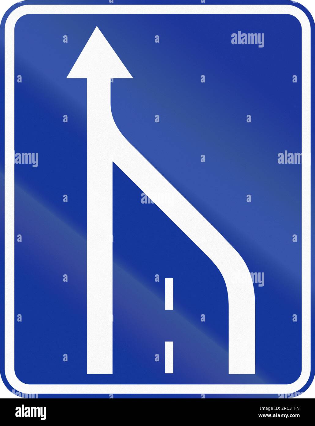 Polish traffic sign: End of slow lane Stock Photo - Alamy