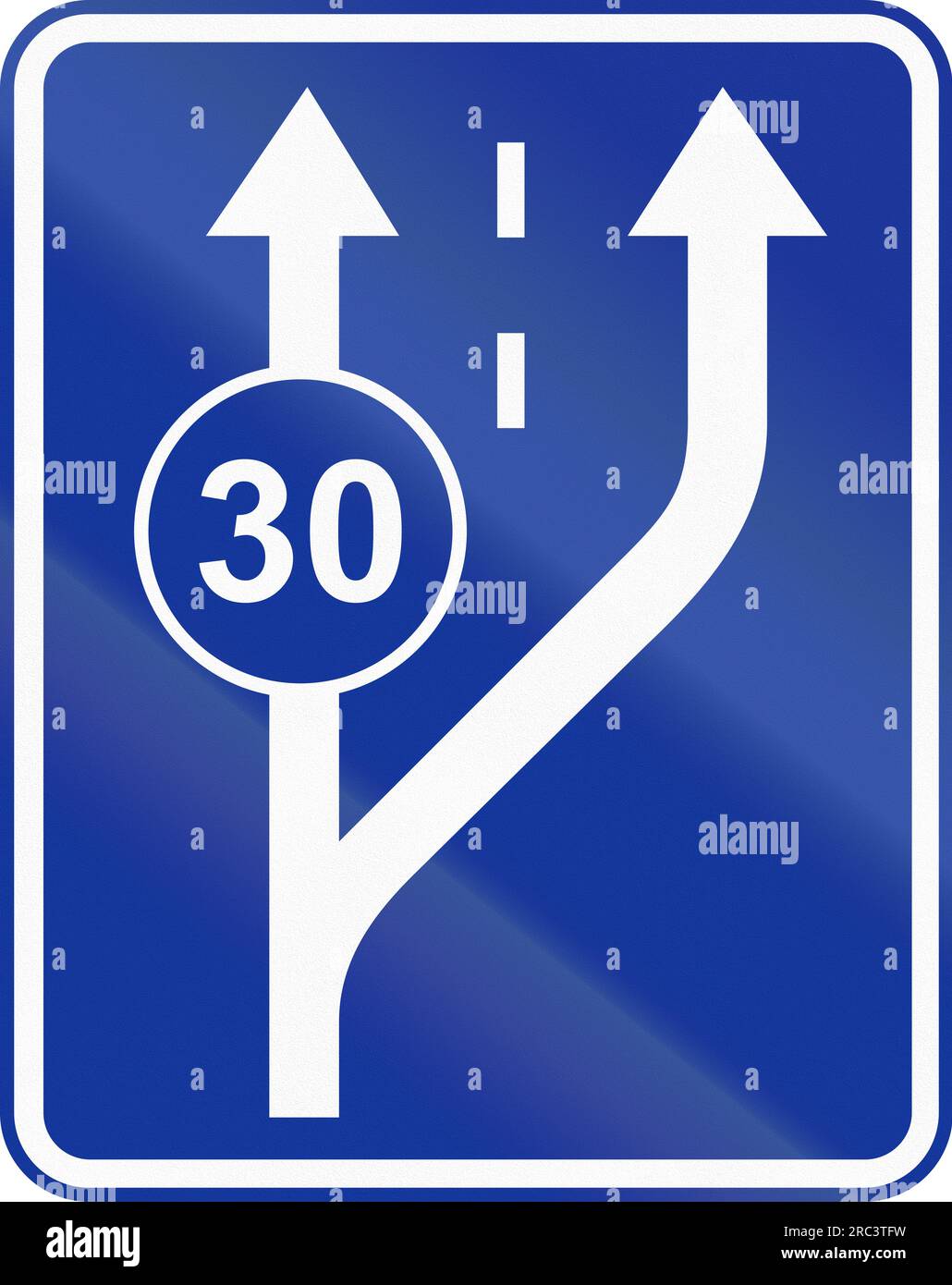 Polish traffic sign: Start of slow lane Stock Photo - Alamy