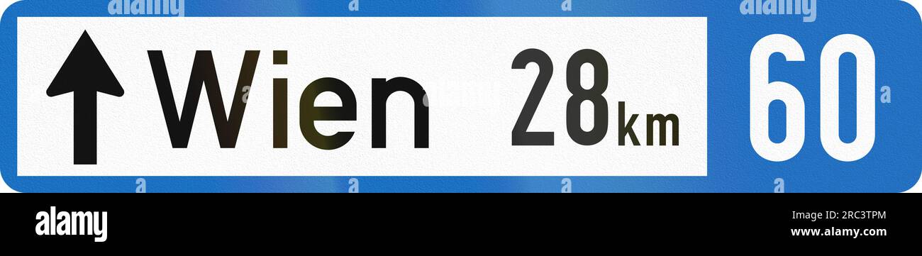 Austrian information sign 13b - direction sign at junction Stock Photo ...