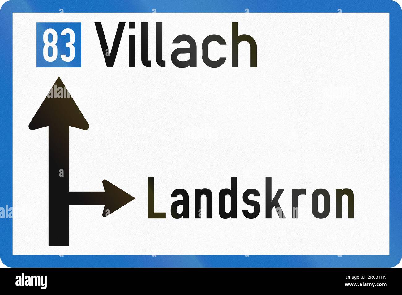 Austrian direction sign on approach to junction Stock Photo - Alamy