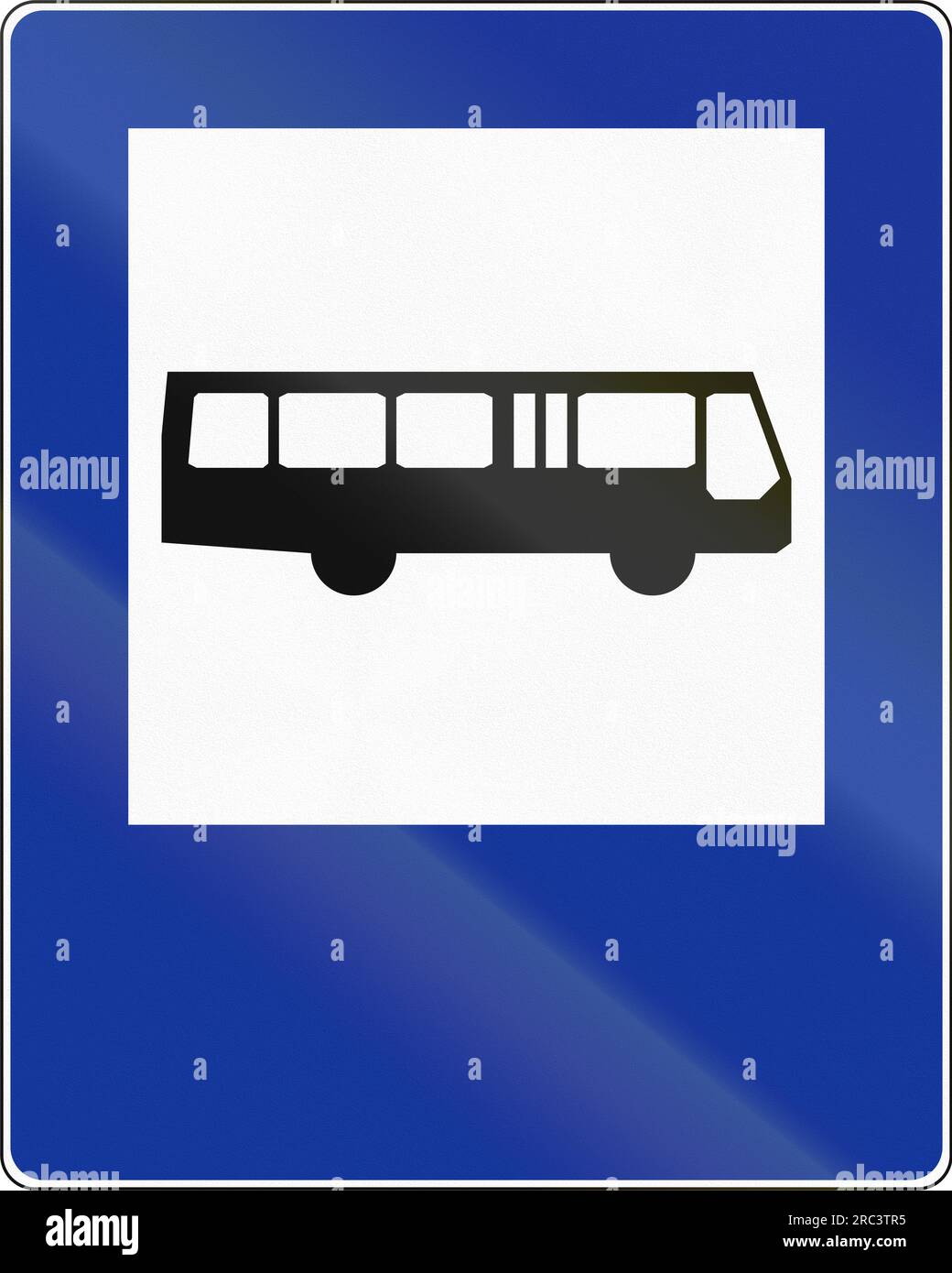 Polish traffic sign: Bus stop Stock Photo - Alamy