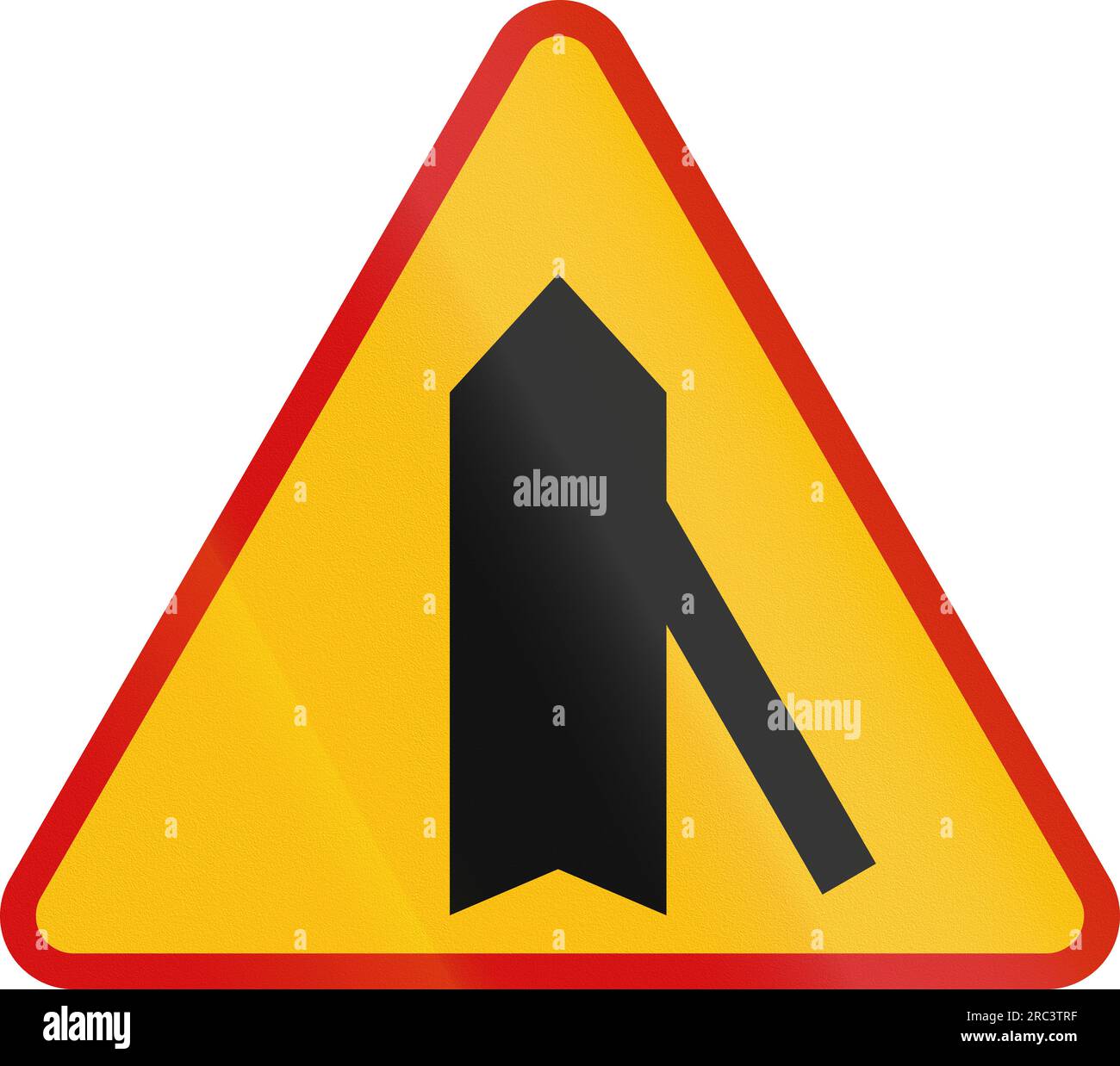 Polish danger warning sign: 45 degree intersection, priority over other ...