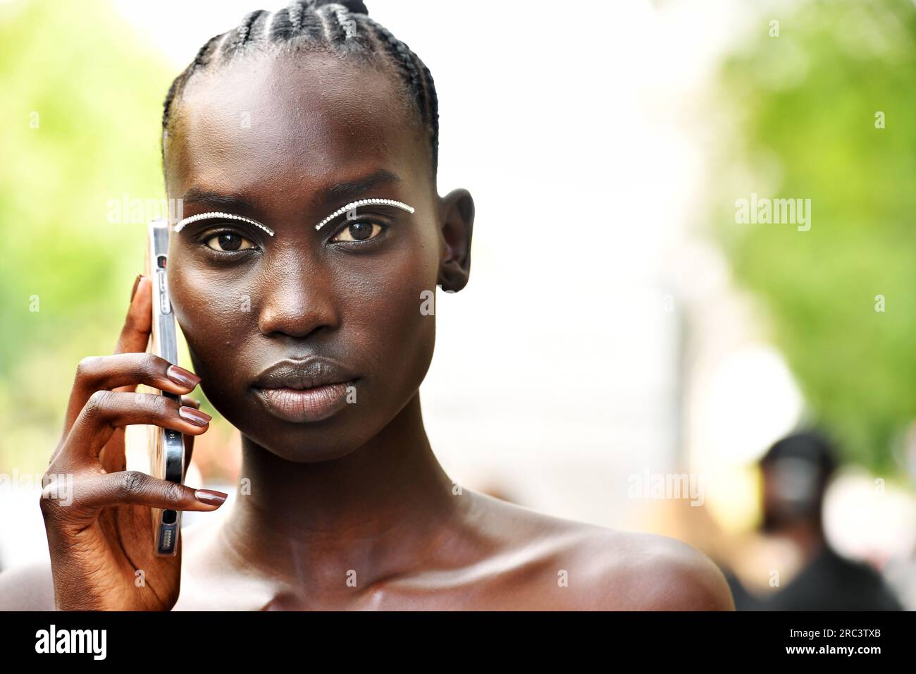 Model - Street Style outside PATOU - Paris Fashion Week - France Stock ...
