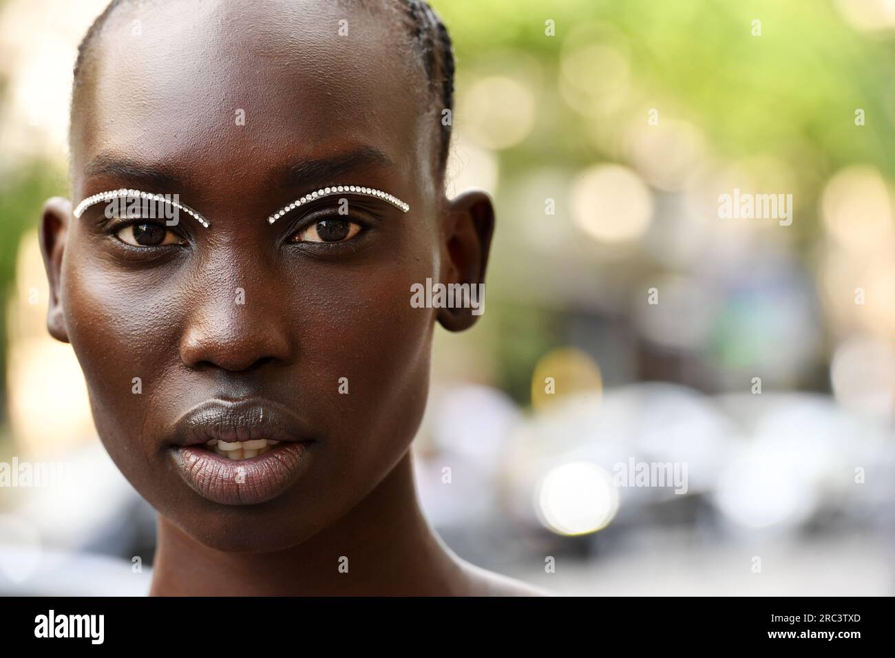 Model - Street Style outside PATOU - Paris Fashion Week - France Stock ...