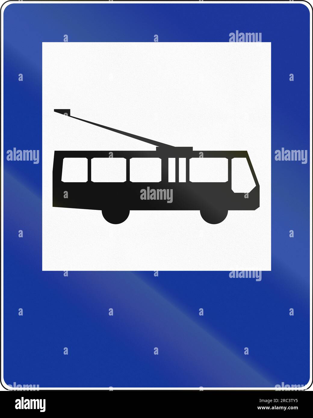 Polish traffic sign: Trolley Bus stop Stock Photo - Alamy