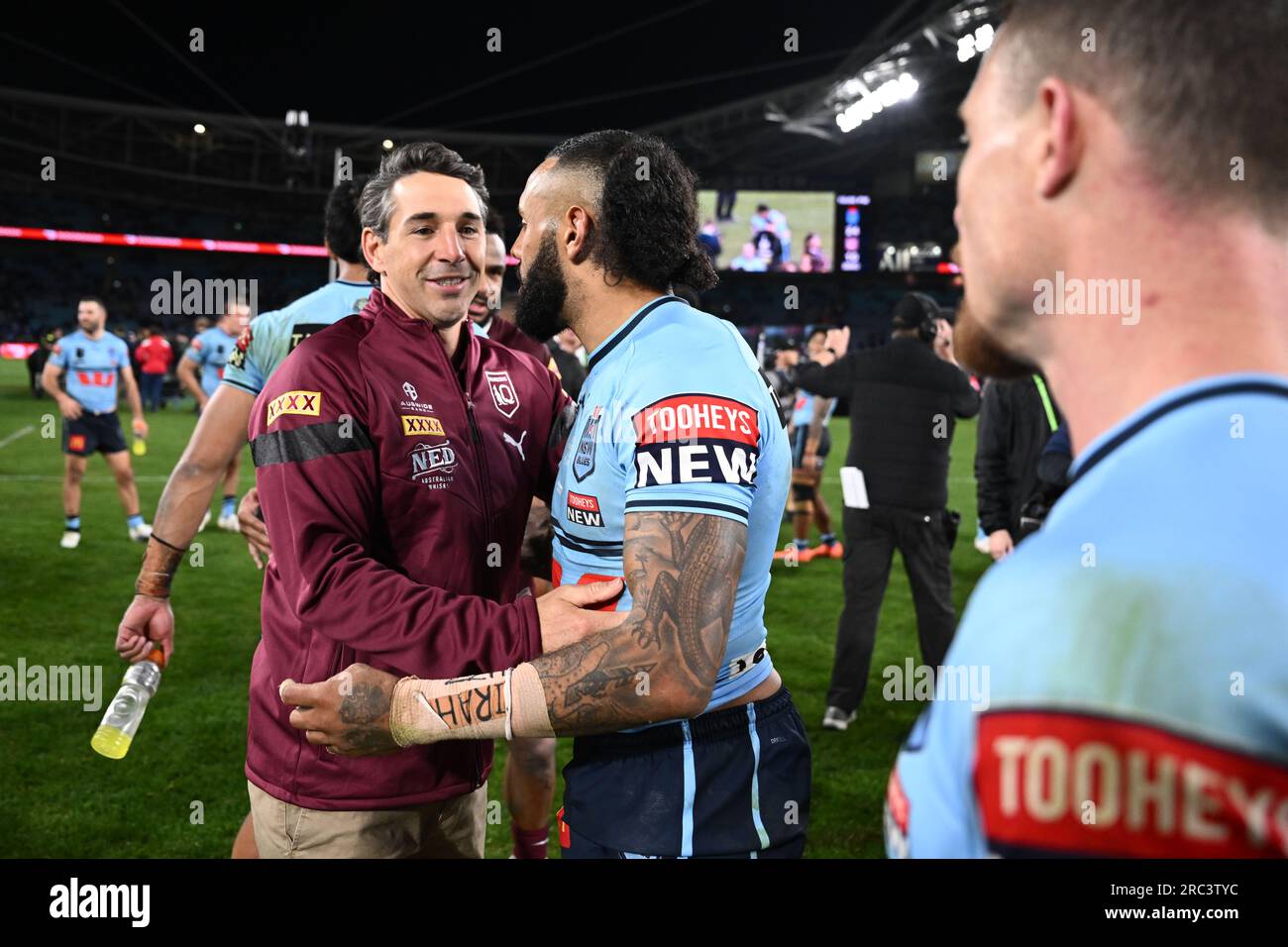 Sydney, Australia. 12th July, 2023. Maroons coach Billy Slater with ...