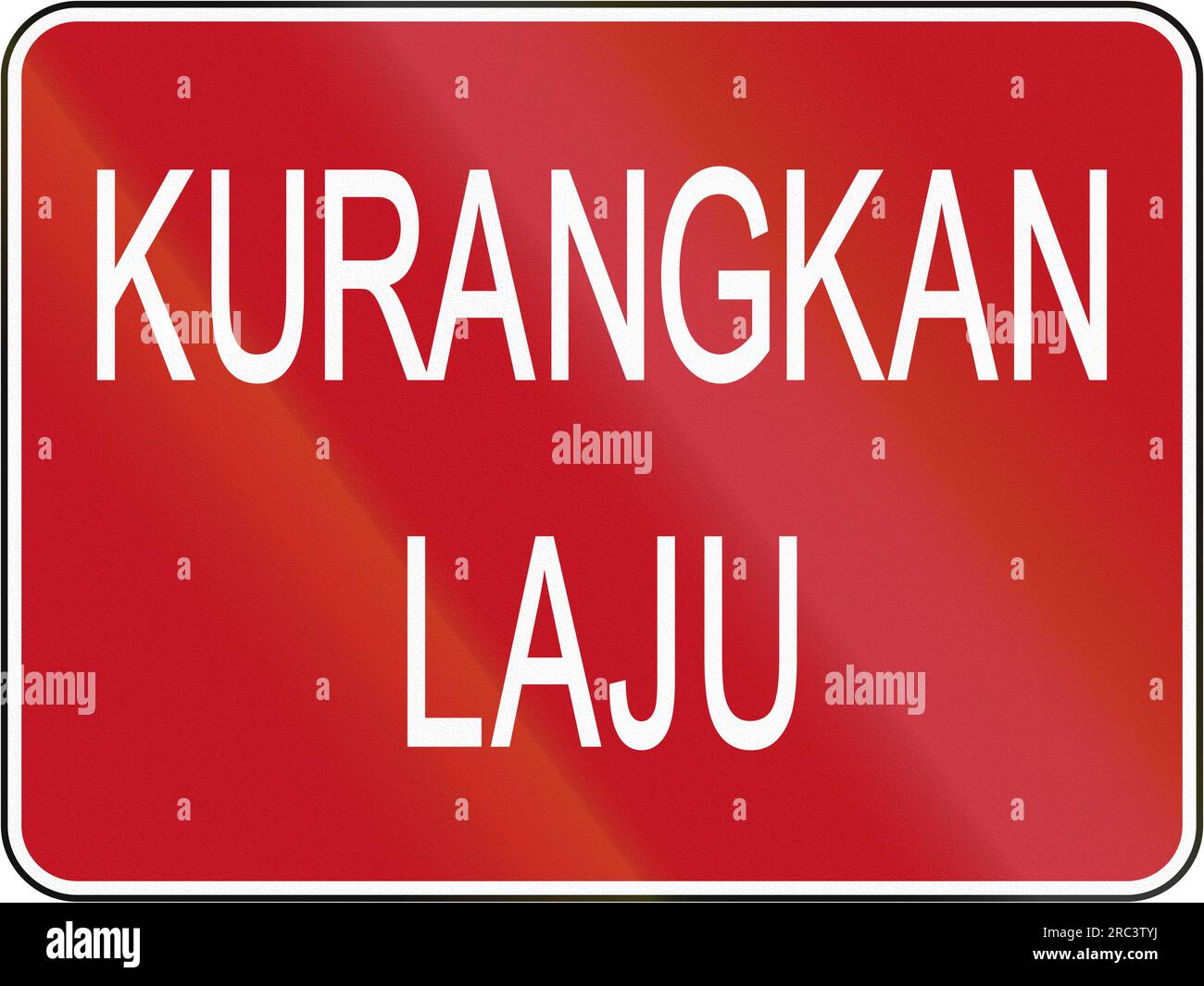 Road sign in Brunei: Kurangkan laju/Reduce speed Stock Photo - Alamy