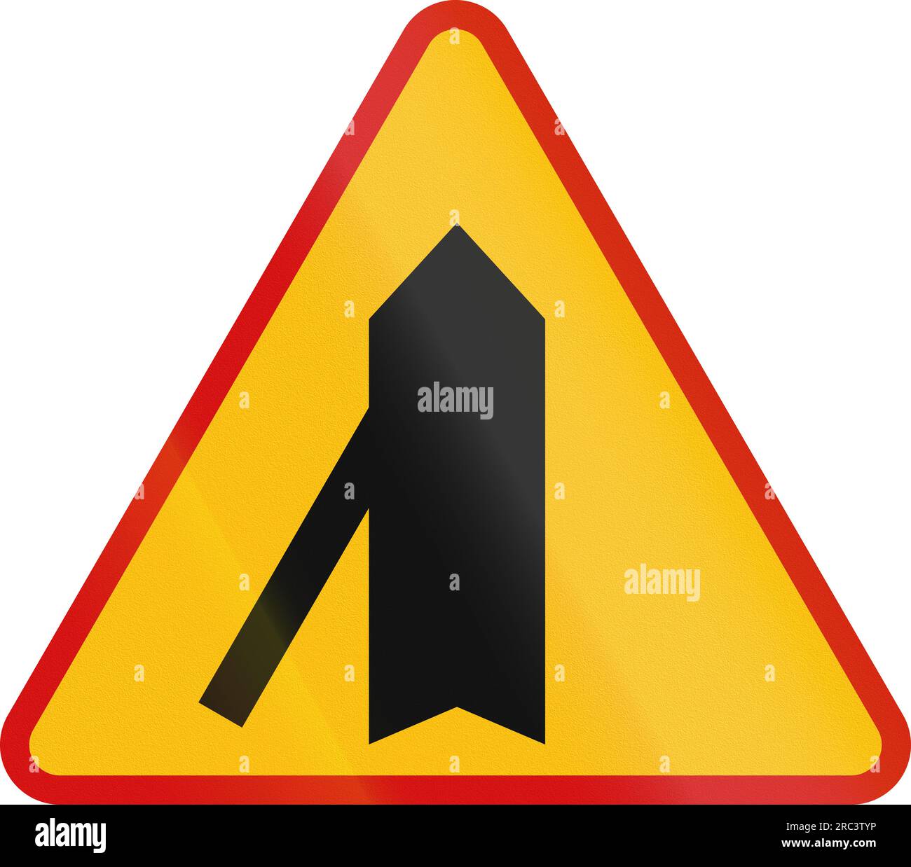 Polish danger warning sign: 45 degree intersection, priority over other ...