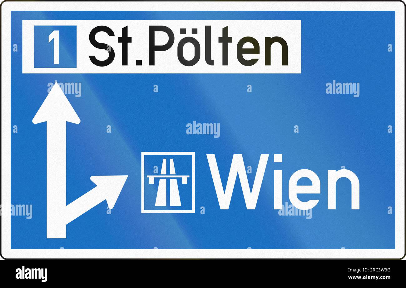 Austrian information sign 14a - direction sign on approach to motorway ...