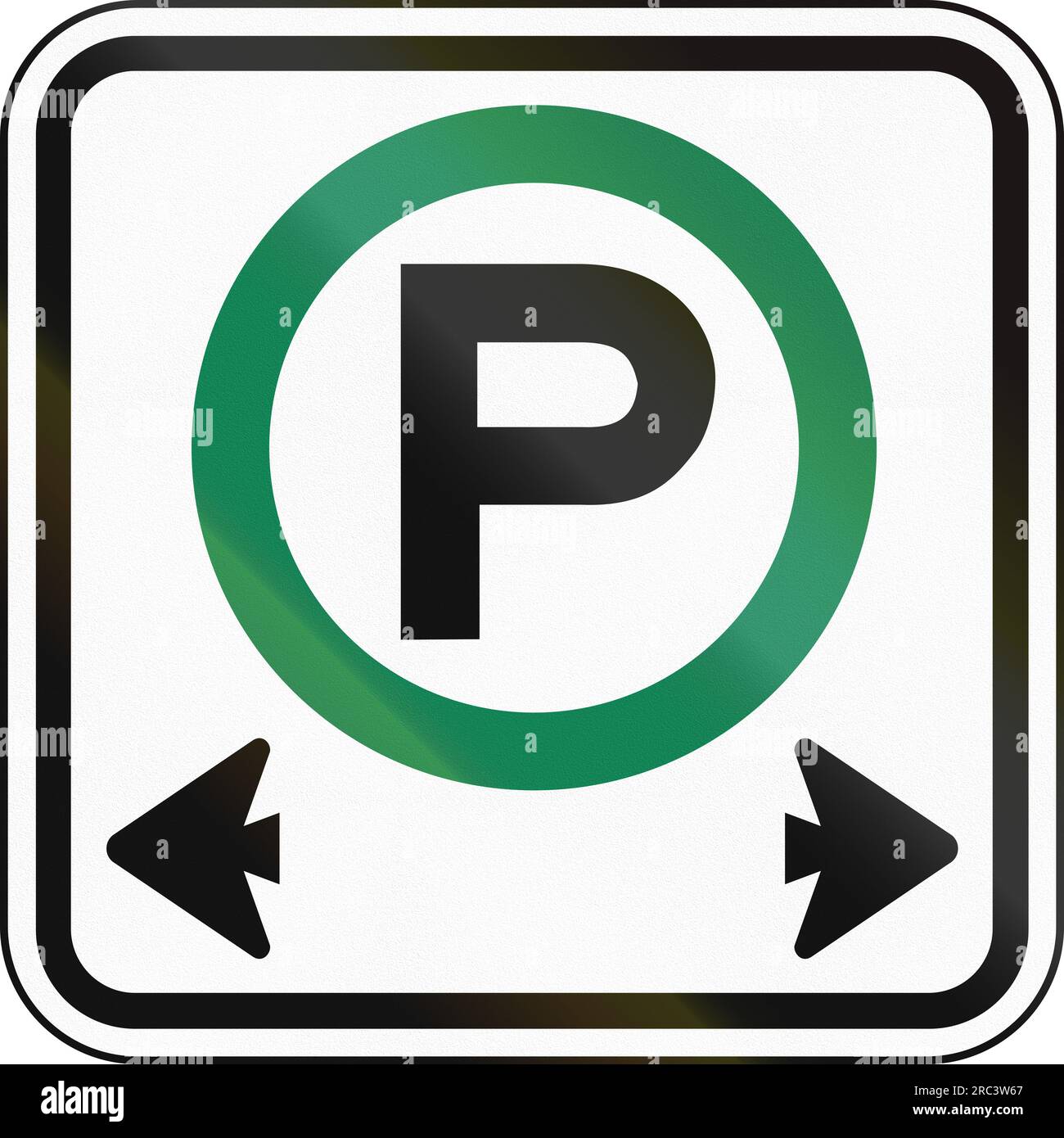 Canadian road sign: Parking permitted in both directions Stock Photo ...