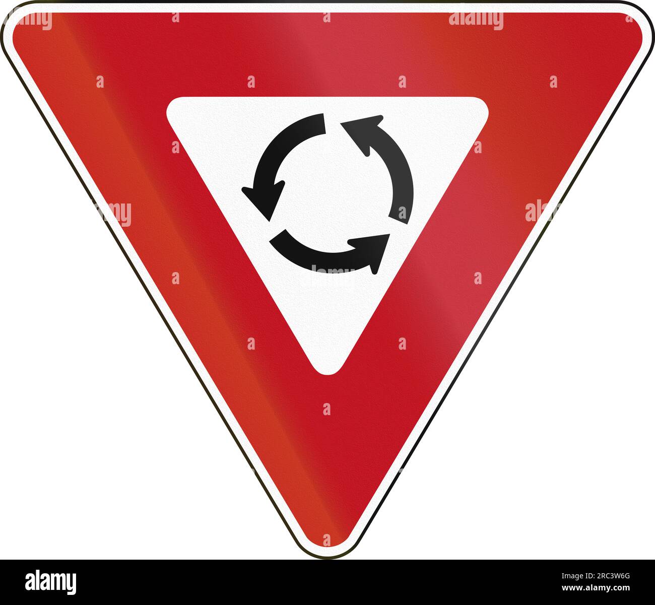 Canadian States traffic sign: Yield At Roundabout Stock Photo - Alamy