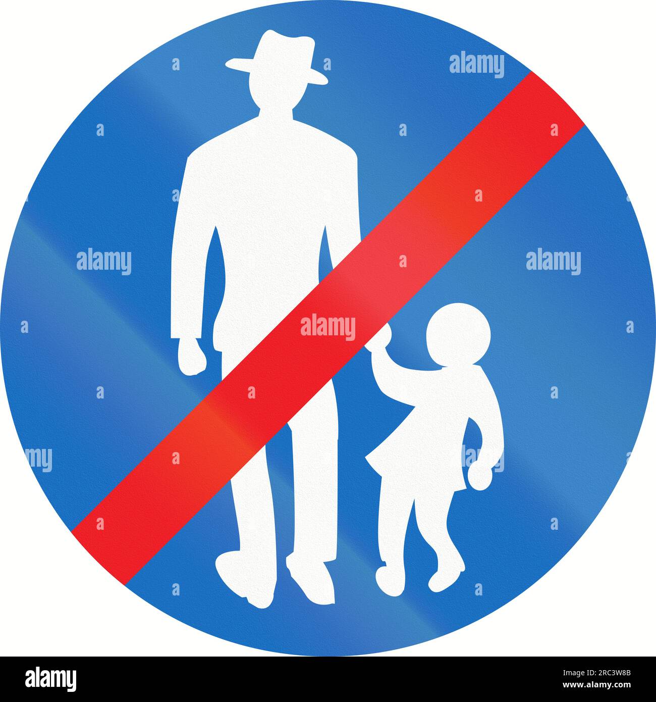 Austrian sign at the of of a pedestrian lane depicting father and child ...