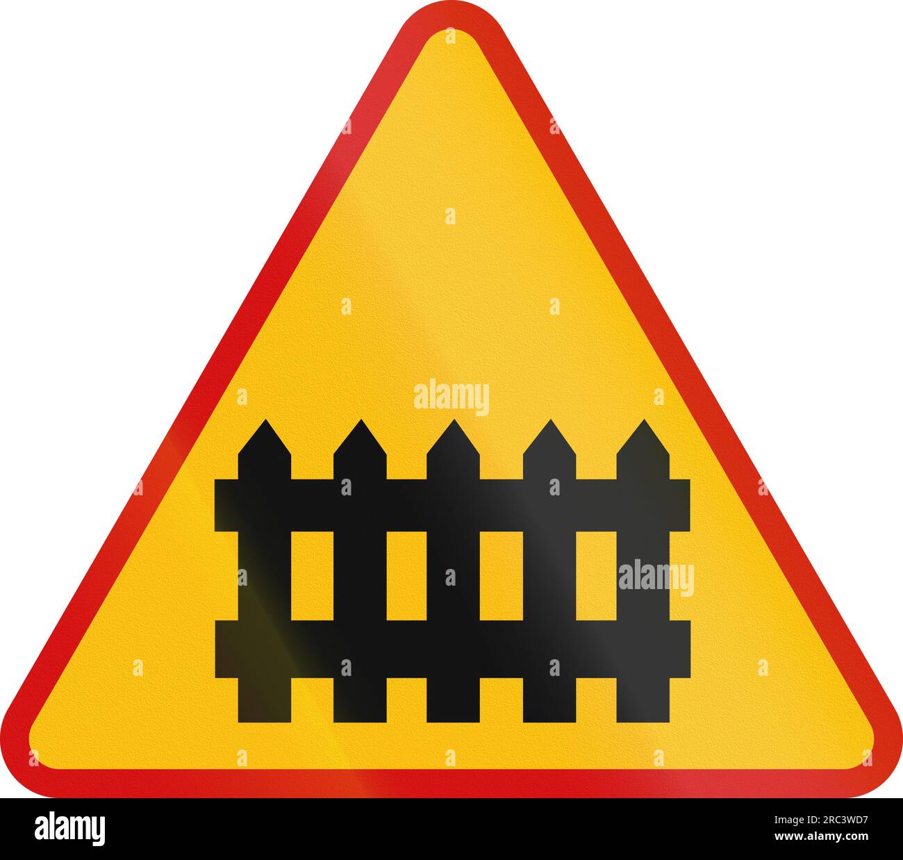 Polish sign indicating a manned railway crossing Stock Photo - Alamy