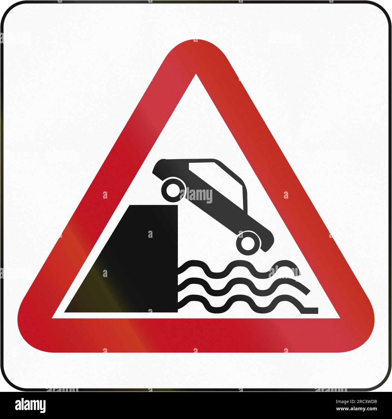Bruneian sign warning about an edge of water Stock Photo - Alamy