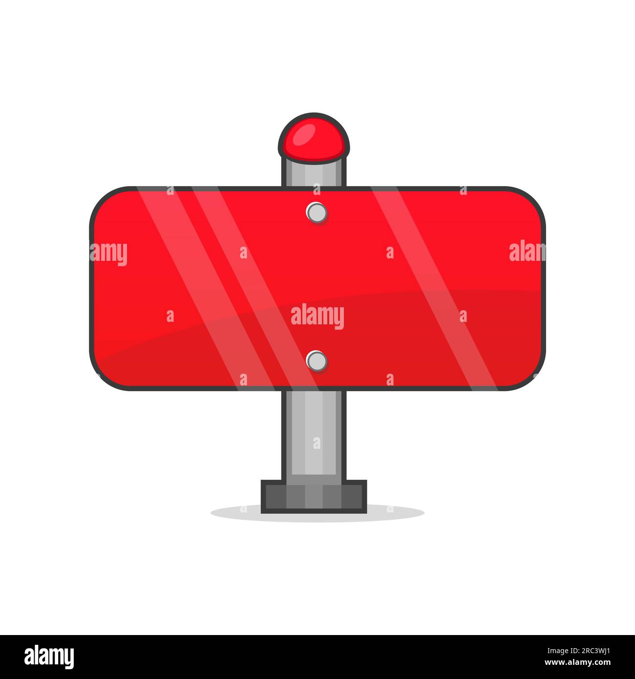 Red sign board vector cartoon symbol illustration Stock Vector Image ...