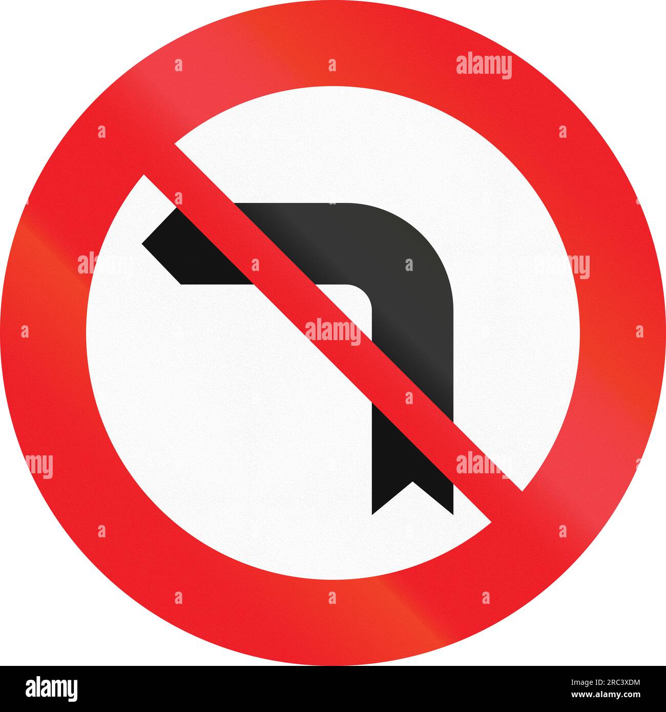 Austrian regulatory sign 3a - no left turn Stock Photo - Alamy