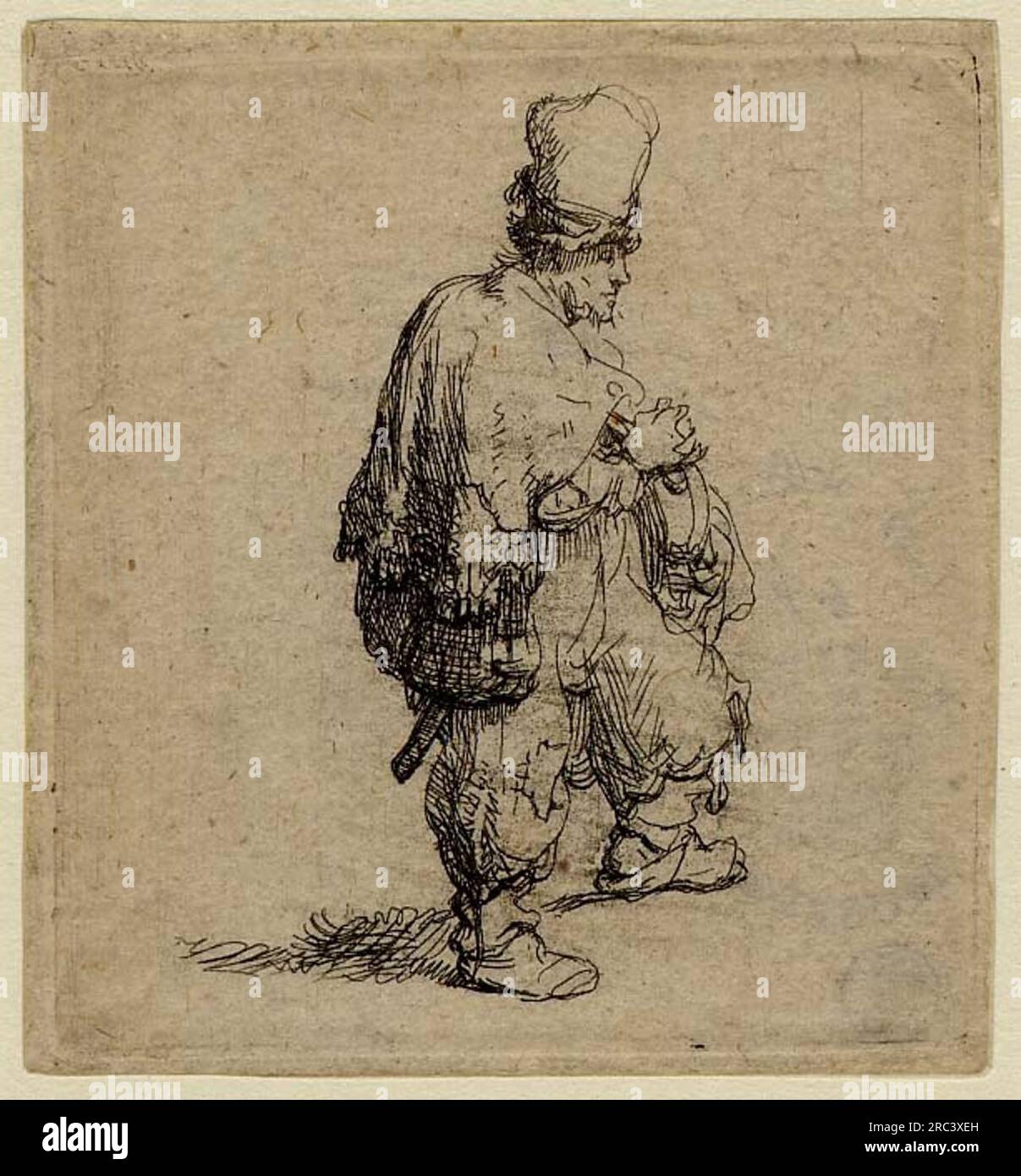 The barrel organ player (Polander standing with arms folded) 1631 by ...