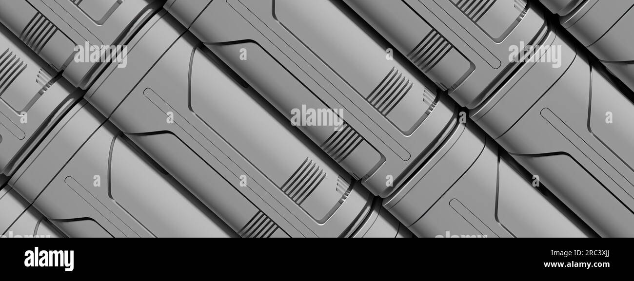 Sci-fi objects Mechanical items with striking new colors Gray abstract ...