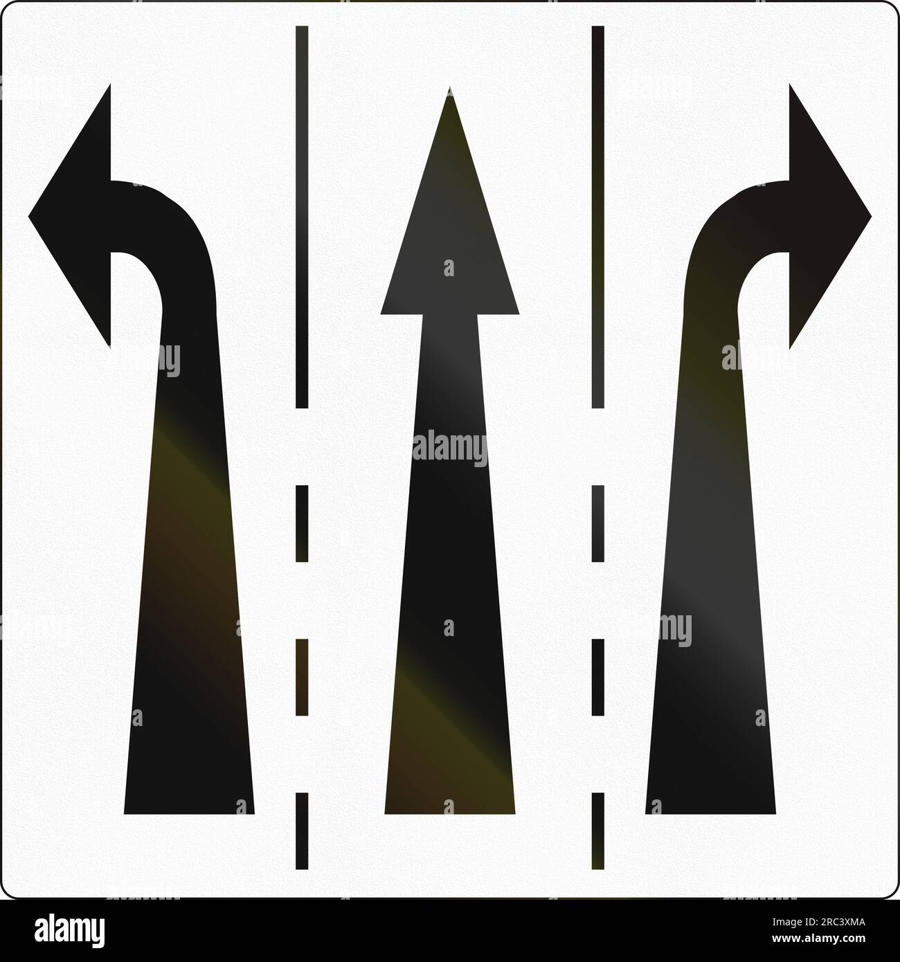 Austrian information sign 23 - appropriate traffic lanes at junction ...