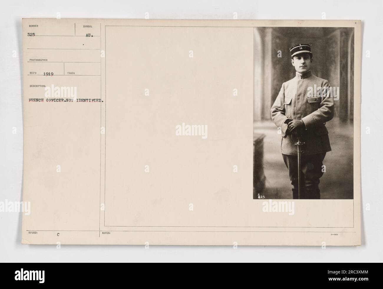 Unidentified French soldier posing for a photograph in 1919. The ...