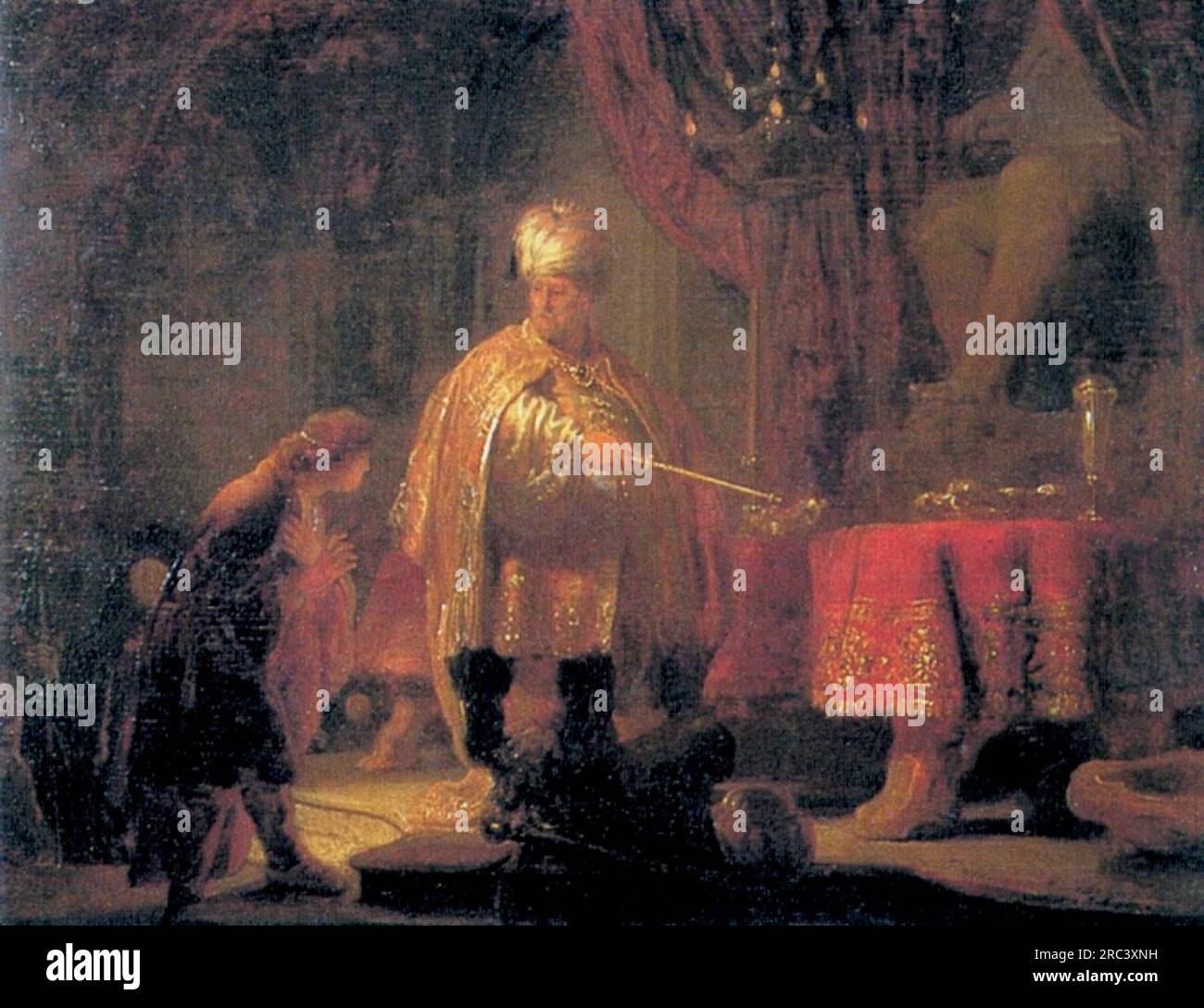 Daniel and King Cyrus in front of the Idol of Bel 1633 by Rembrandt ...