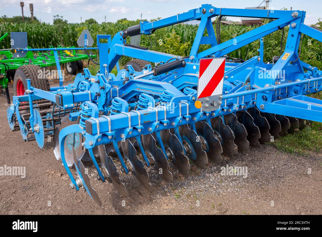 Disc harrow for tillage in areas with the remains of tall stalks of ...