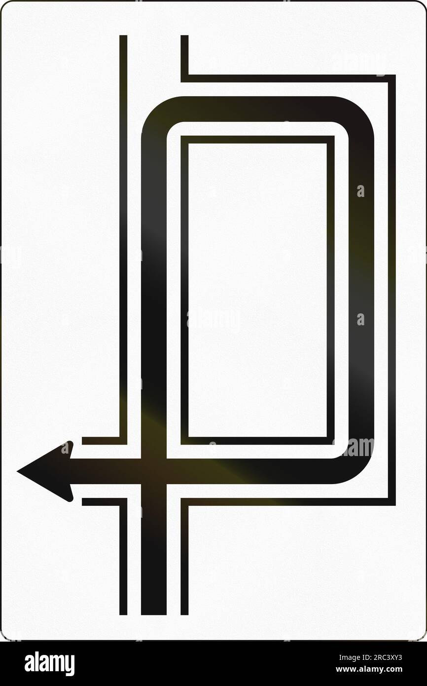 Austrian traffic sign: Difficult route for turning Stock Photo - Alamy