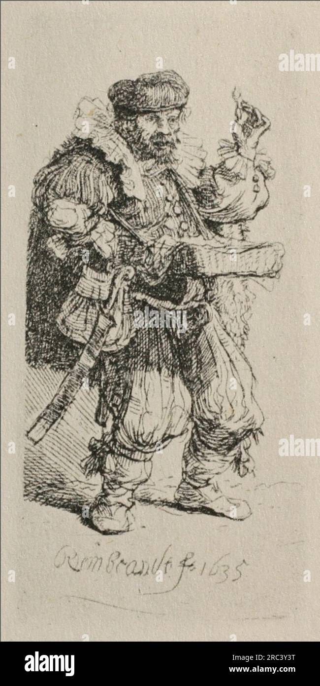 The Mountebank 1635 by Rembrandt Stock Photo - Alamy