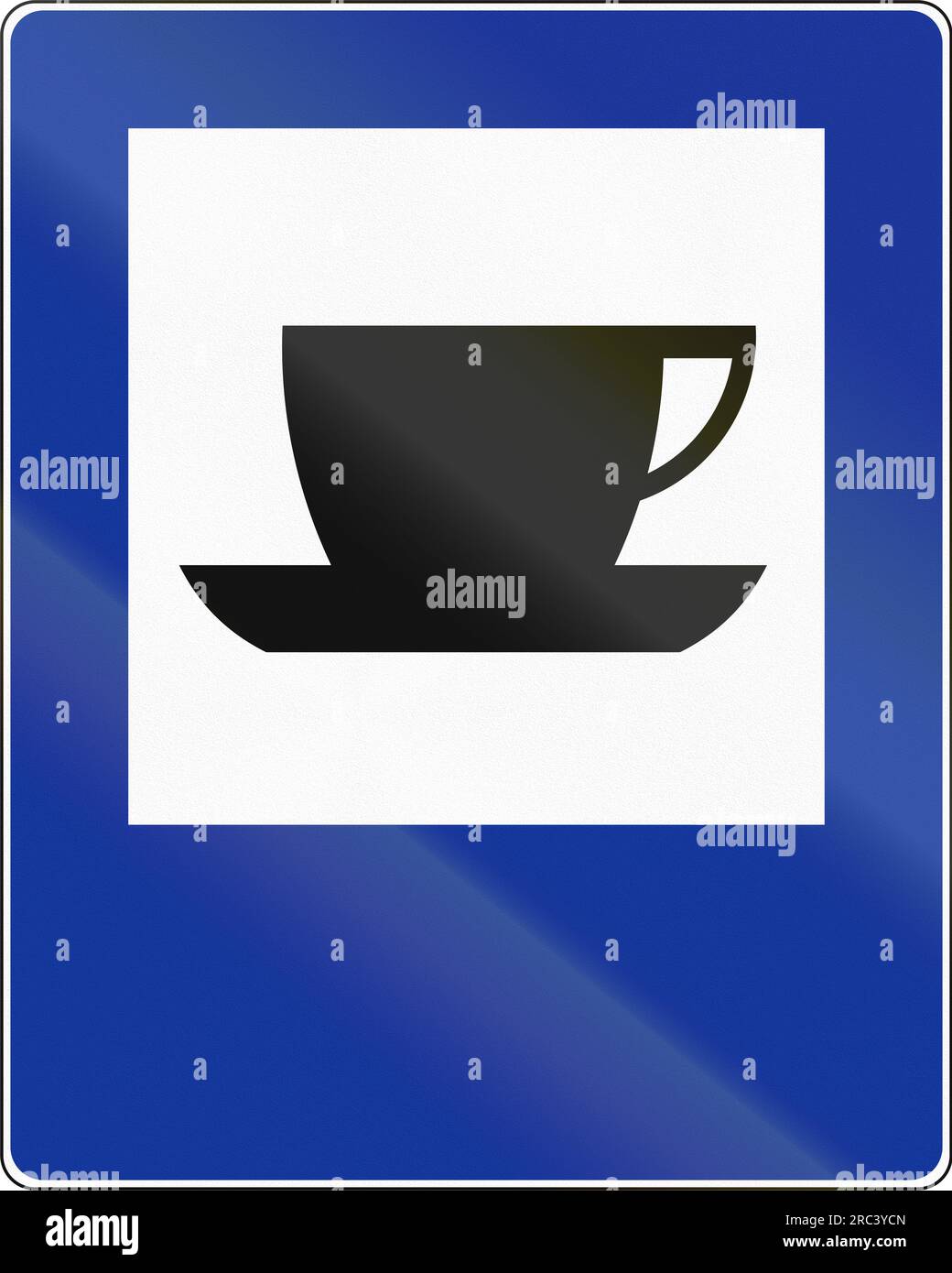 Polish traffic sign: Motorway kiosk Stock Photo - Alamy