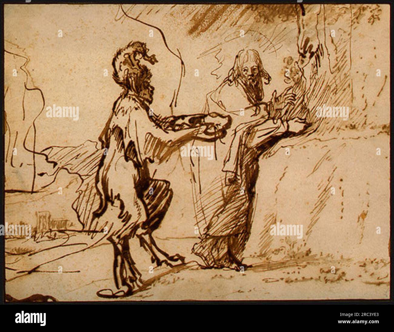 Satan Tempting Christ to Change Stones into Bread 1640 by Rembrandt ...