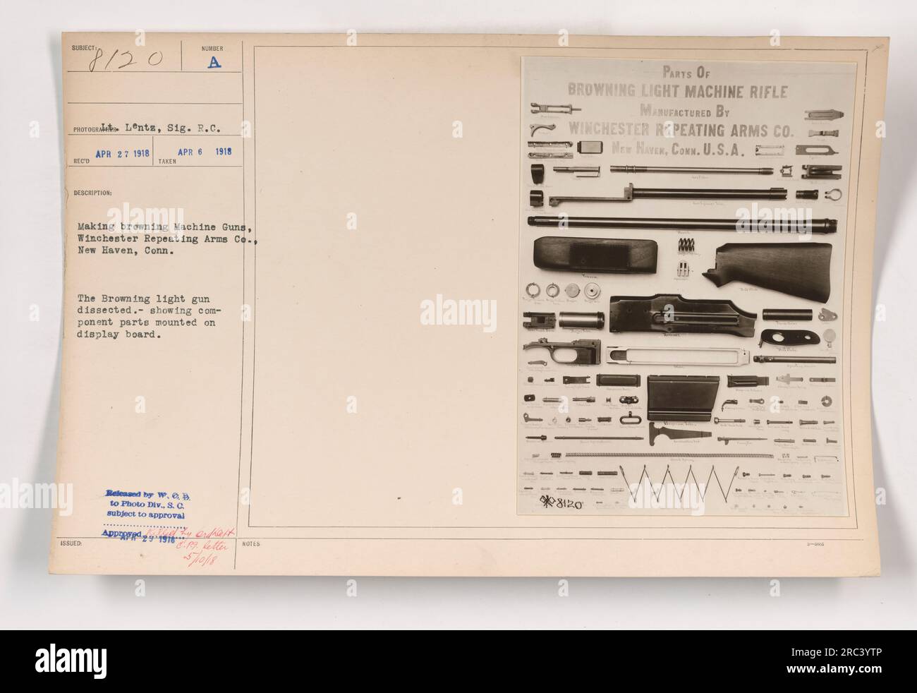 Image caption: Browning light machine gun dissected and displayed ...