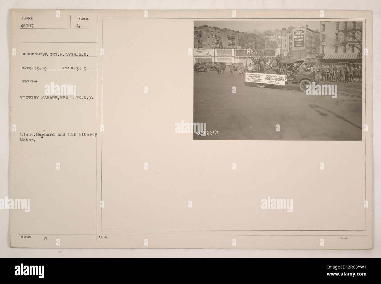 Lieutenant Maynard and his Liberty Motor participate in the Victory ...