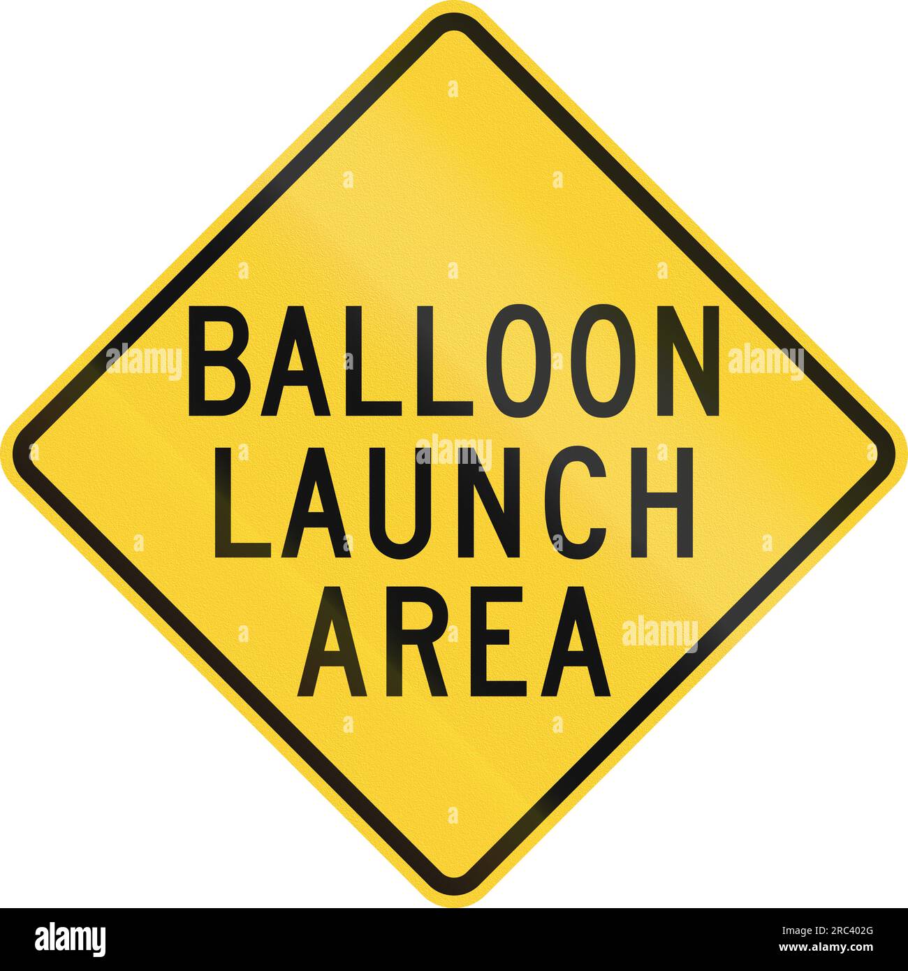 US road warning sign: Balloon launch area Stock Photo - Alamy