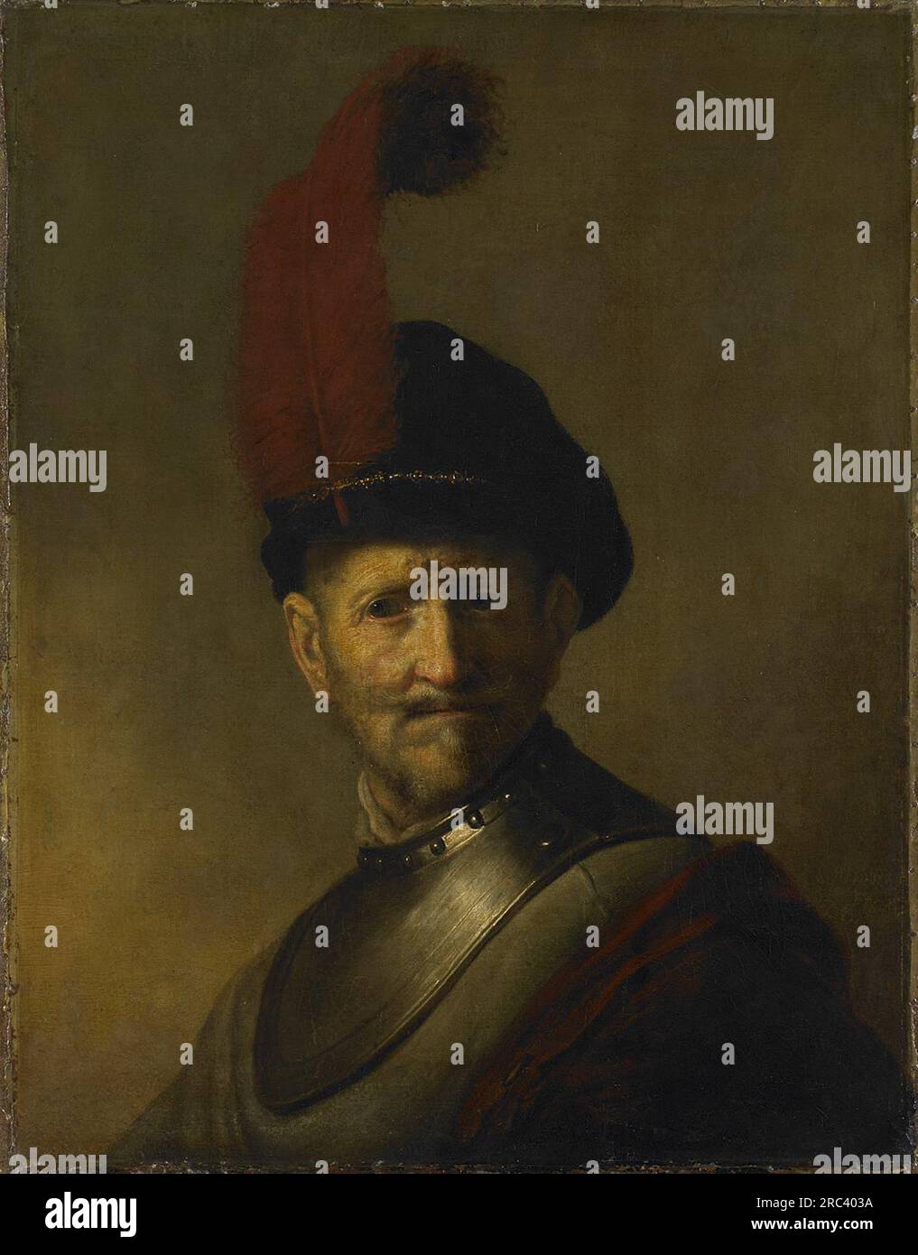 An Old Man in Military Costume (formerly called Portrait of Rembrandt's ...