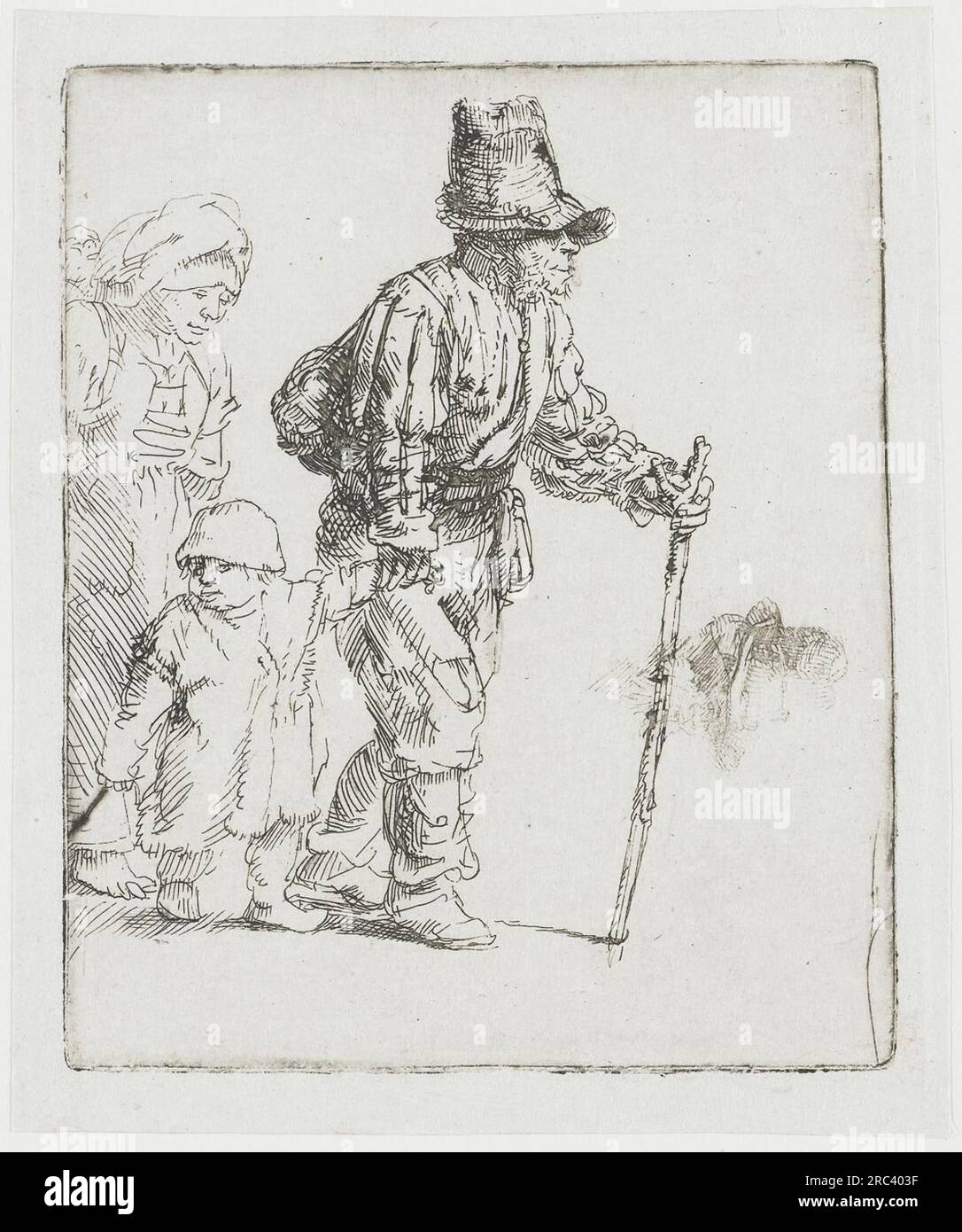 Peasant family on the tramp 1652 by Rembrandt Stock Photo - Alamy