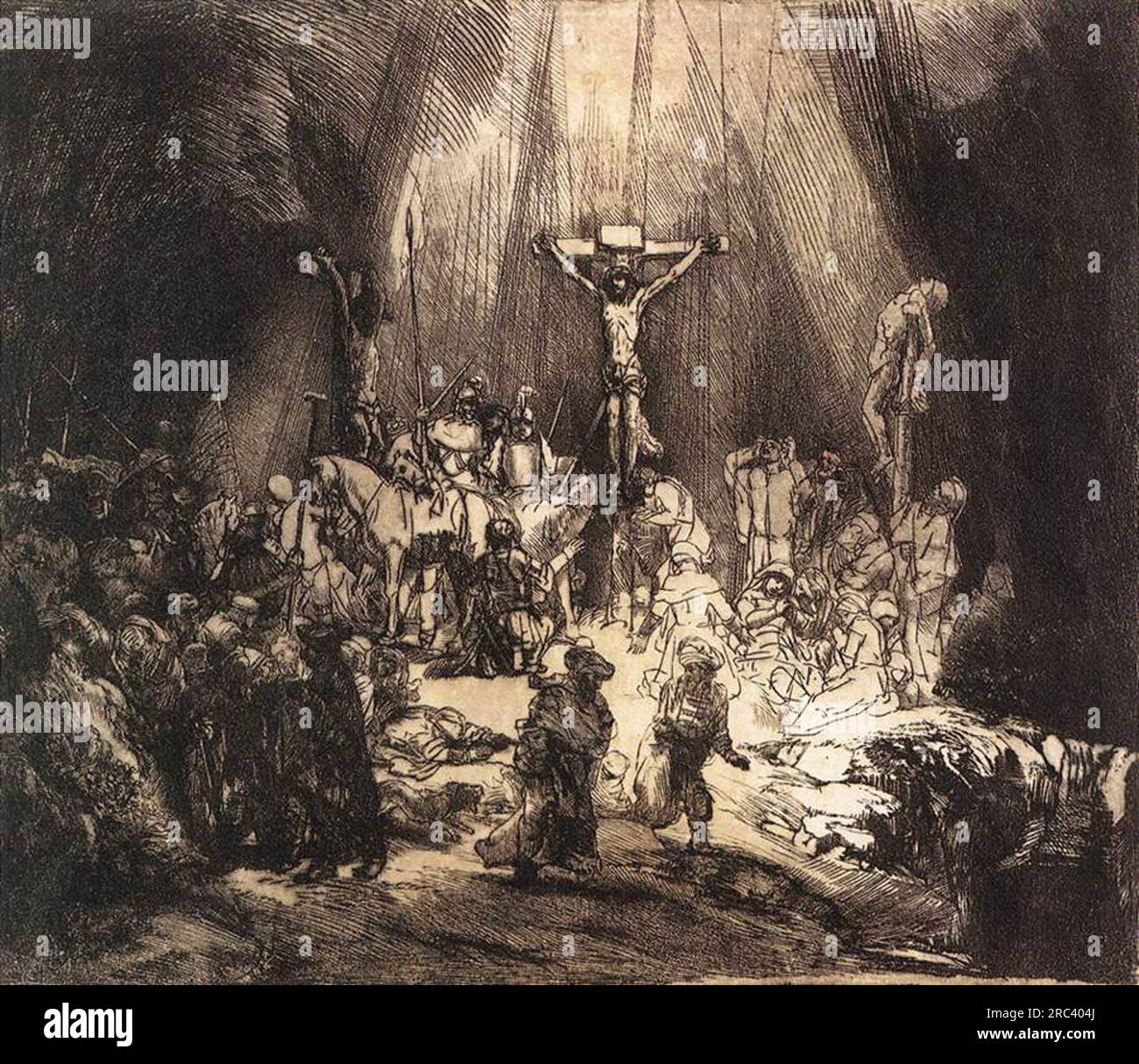 The Three Crosses 1653 by Rembrandt Stock Photo - Alamy