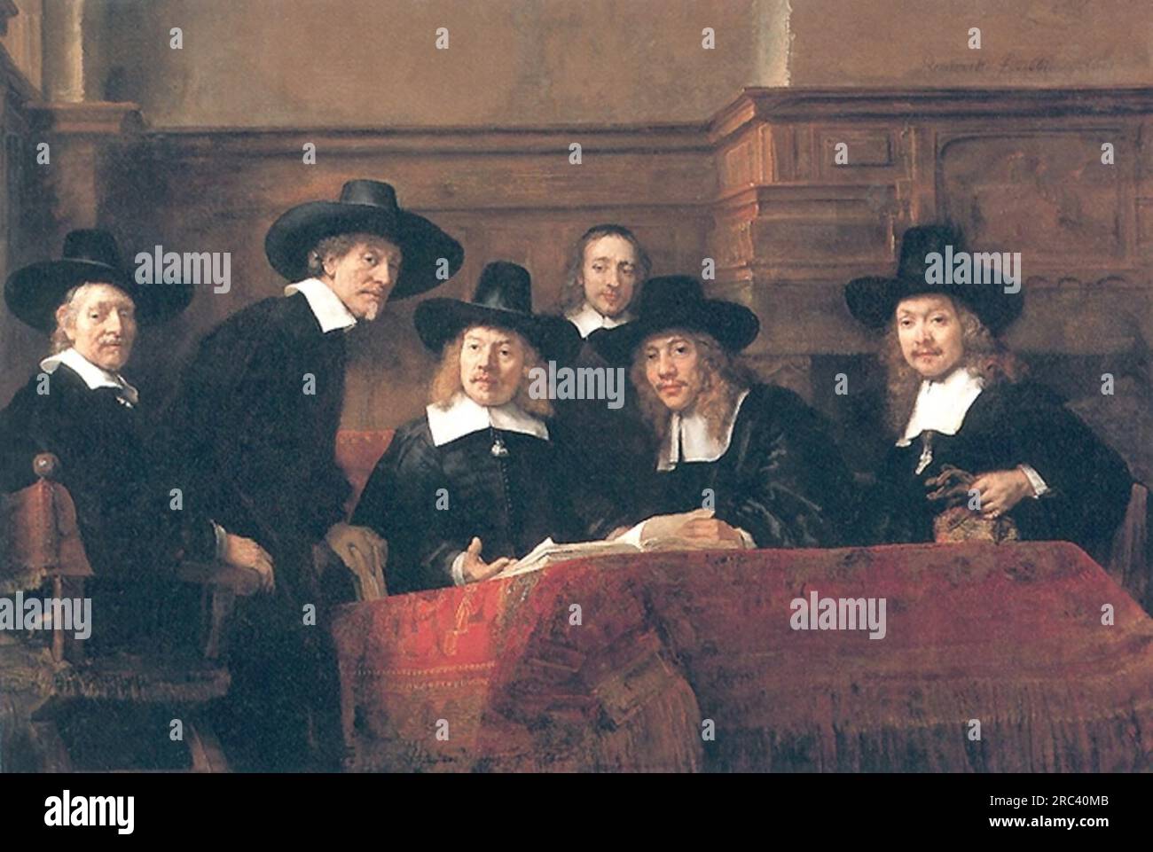 The Syndics 1662 by Rembrandt Stock Photo - Alamy