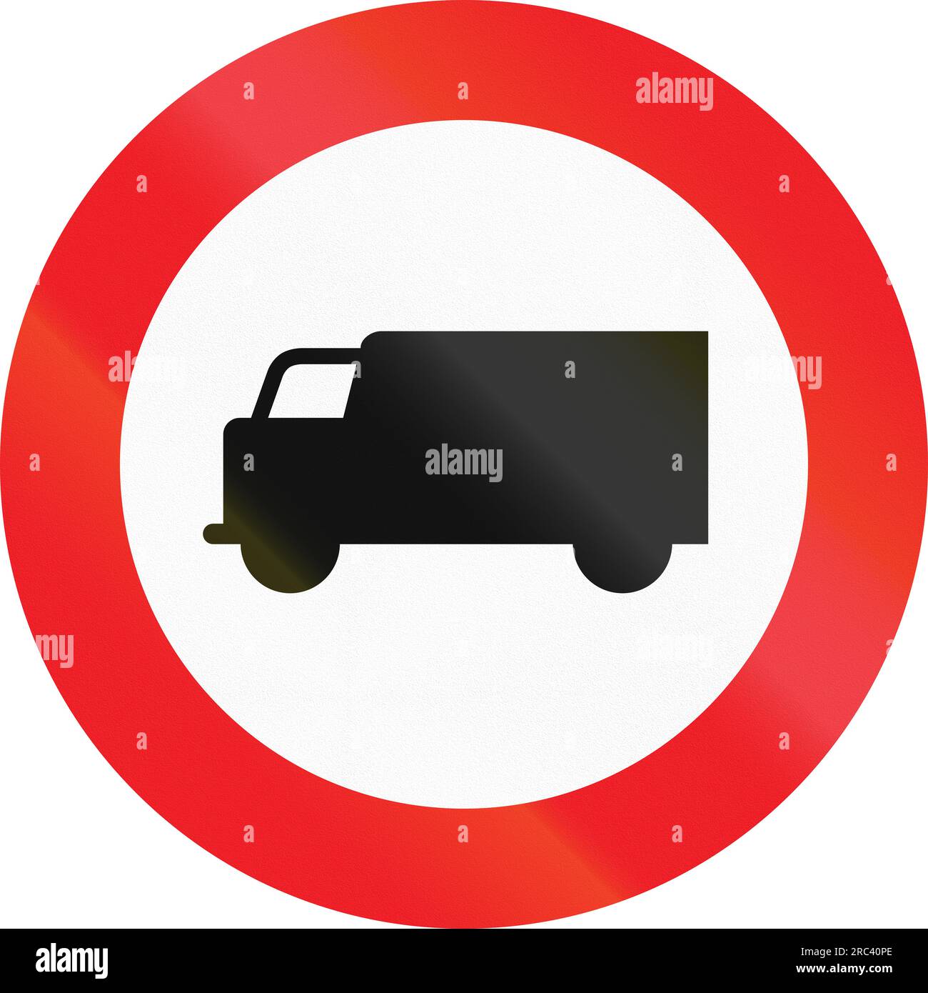 Austrian traffic sign prohibiting thoroughfare of lorries (vehicles ...