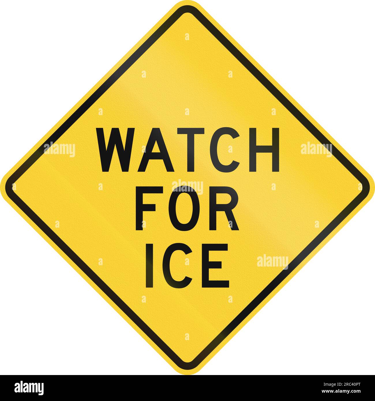US road warning sign: Watch for ice Stock Photo - Alamy