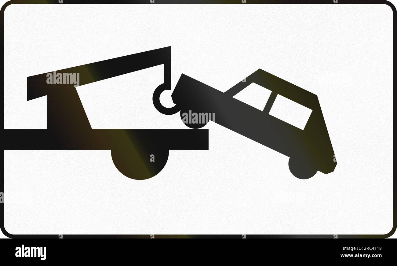 Polish traffic sign: Tow away zone Stock Photo - Alamy