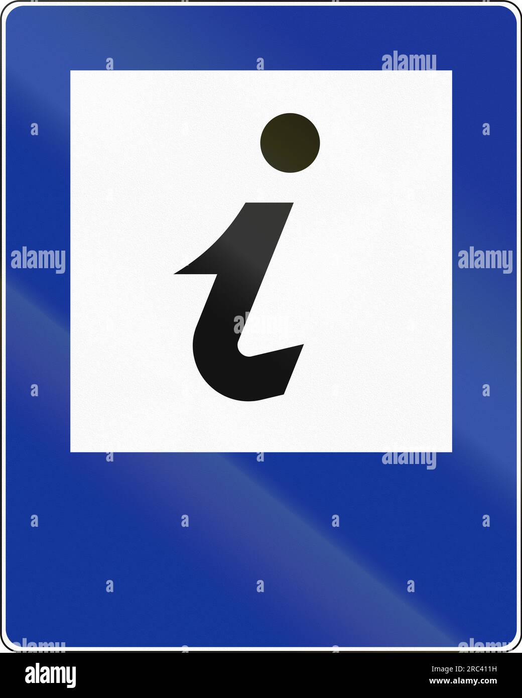 Polish traffic sign: Information center Stock Photo - Alamy